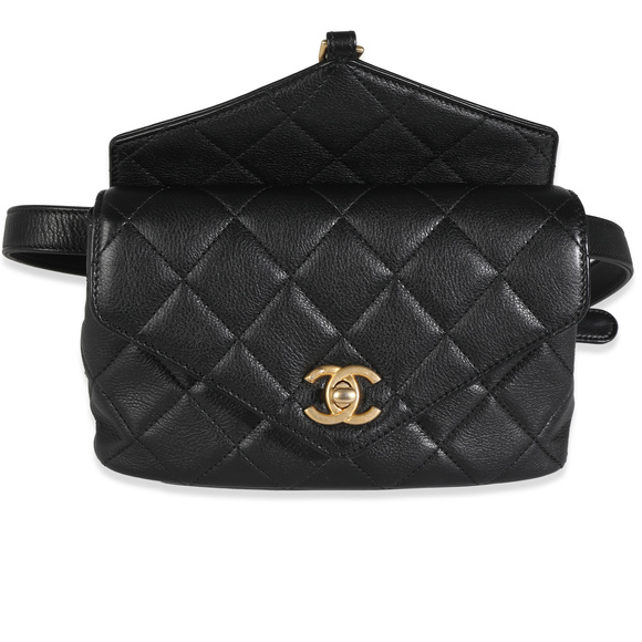 CHANEL | Bags | Chanel Black Quilted Calfskin Carry With Chic Flap ...